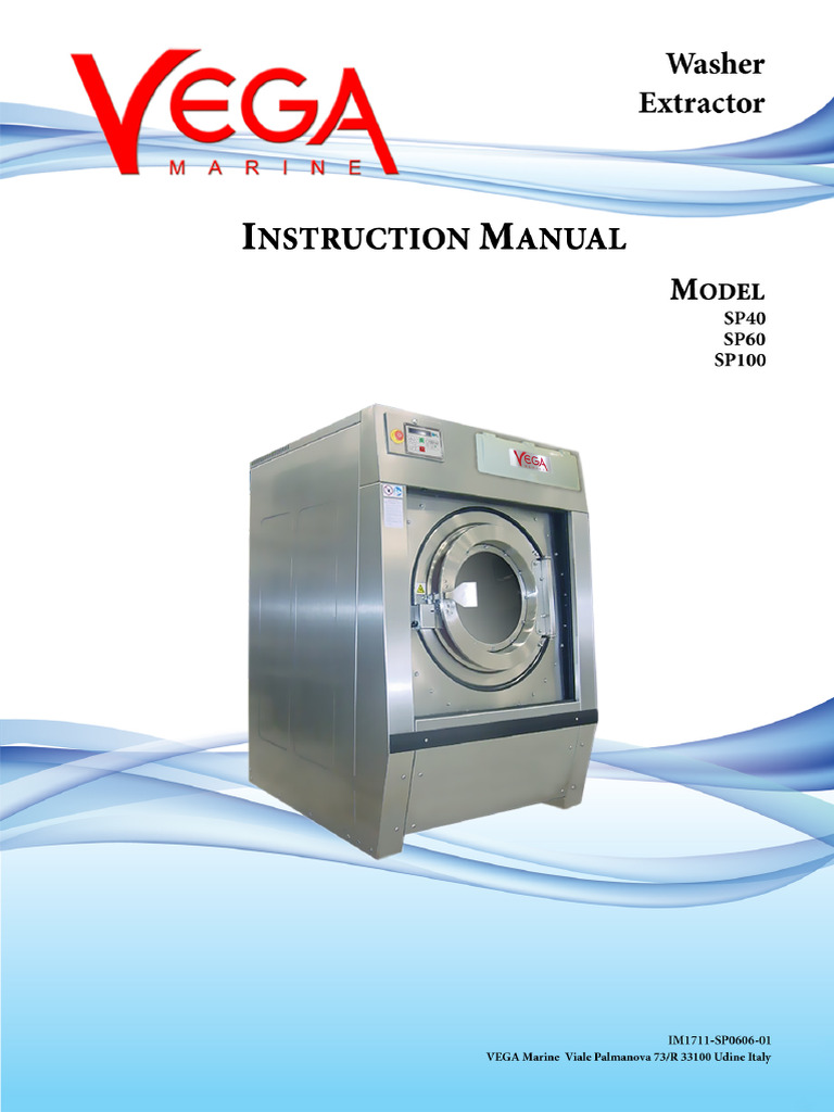 Vega Sp 100 - Manual | PDF | Washing Machine | Alternating Current