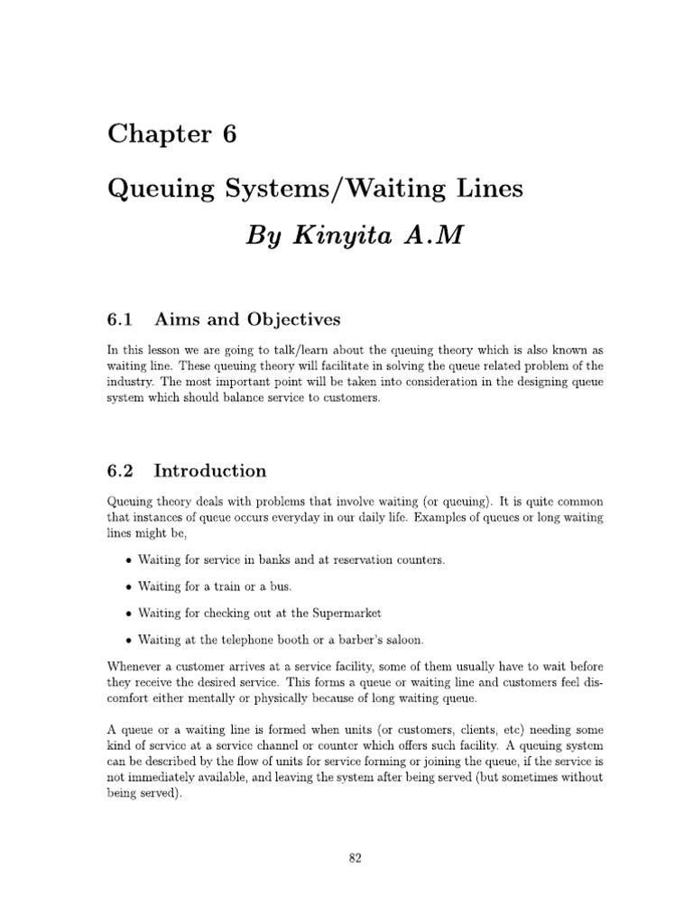 Chapter 6 Queuing Systems | PDF