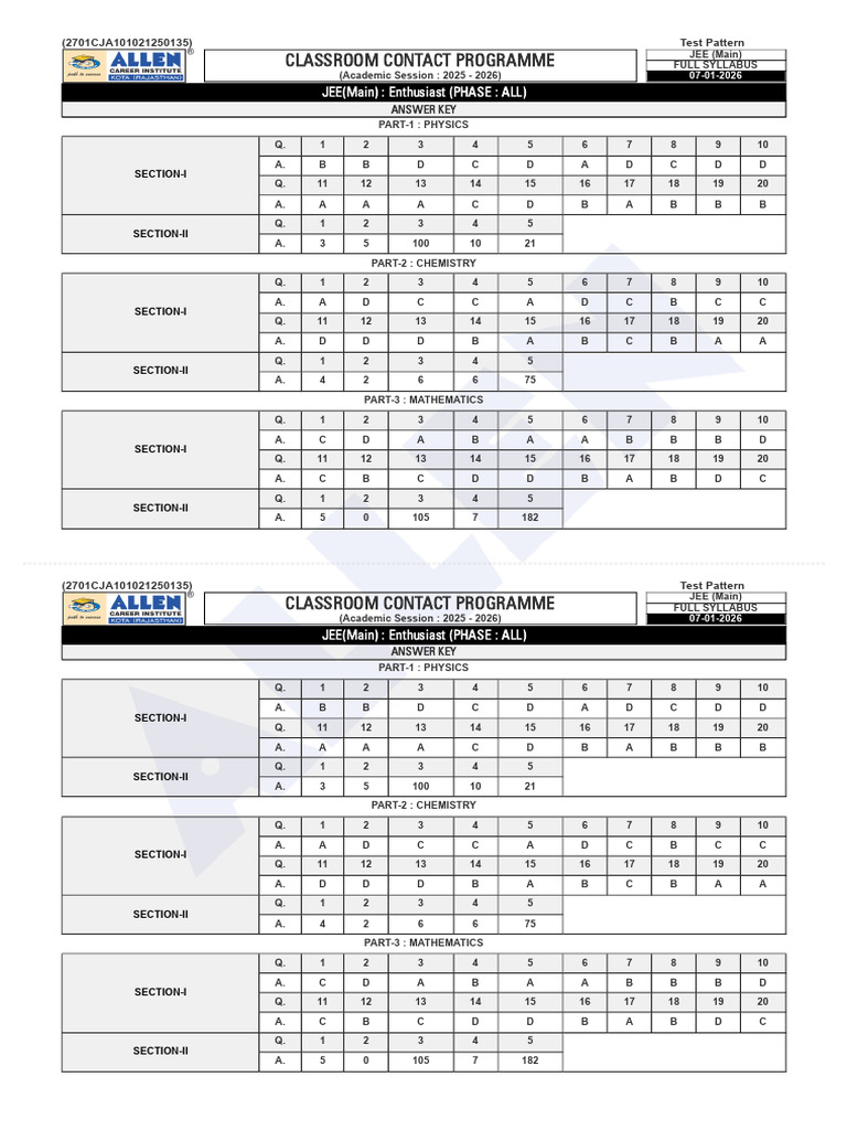 0701_jee(Main)_enthuse & Leader Course Phase-All_full Syallbus Test-12 ...