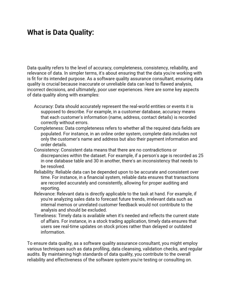 What+is+Data+Quality | PDF | Data Quality | Accuracy And Precision