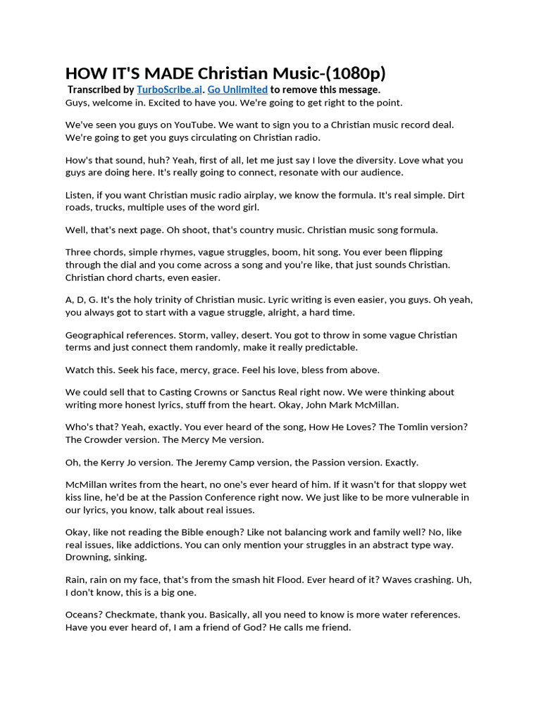 HOW IT's MADE Christian Music-(1080p) | PDF