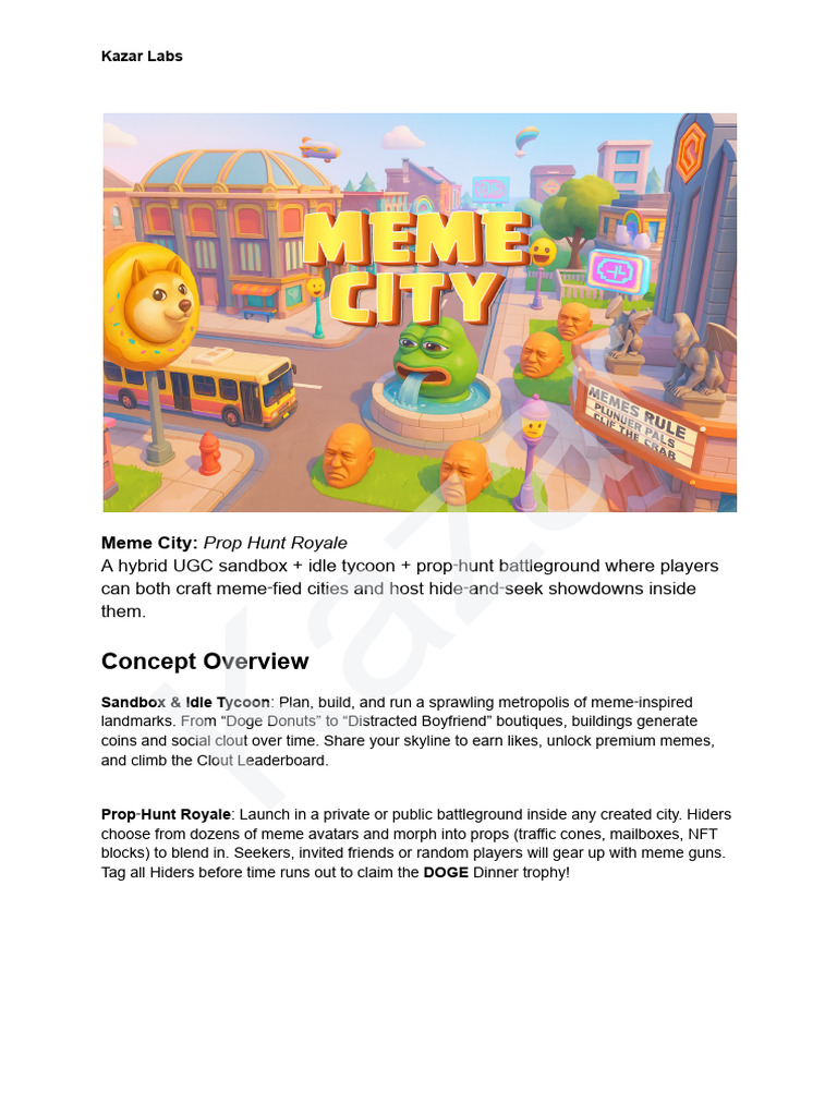 Meme City_ Prop Hunt Royale | PDF | Video Games