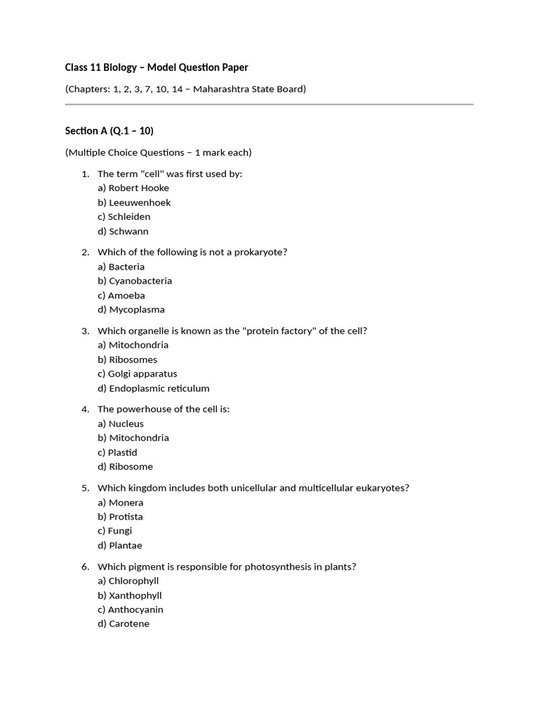 Class 11 Biology | PDF | Cell (Biology) | Biology