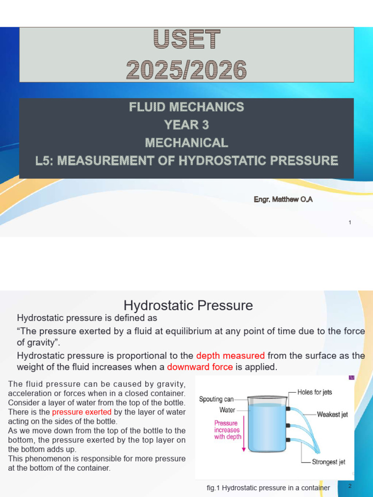 Hydraulic Press in Fluid | PDF | Pressure | Pressure Measurement