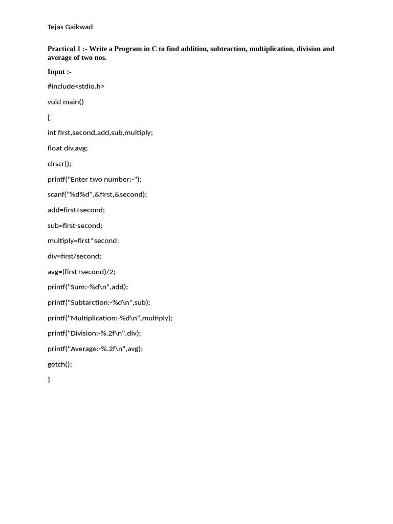 Cp Pratical Tejas 1 | PDF | Fahrenheit | Computer Programming
