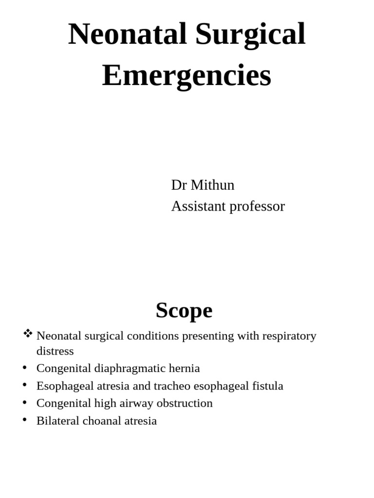 Neonatal Surgical Emergencies Overview | PDF | Diseases And Disorders ...