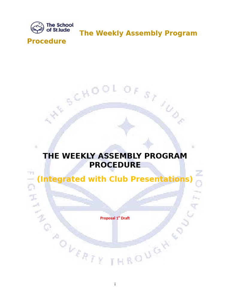 Weekly Assembly Program Procedure Guide | PDF | Leadership | Evaluation