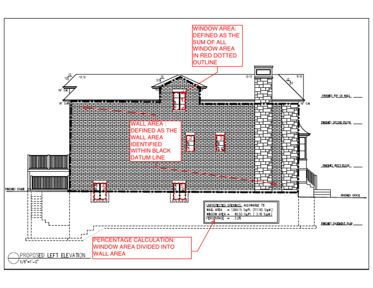 OBC Review - Sample Unprotected Openings Requirement - Side Elevation(s ...