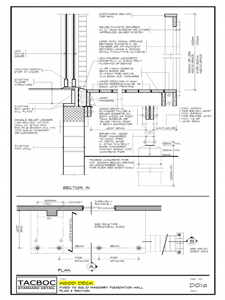 Wood Deck Standard Detail Guide | PDF | Carpentry | Architectural Elements