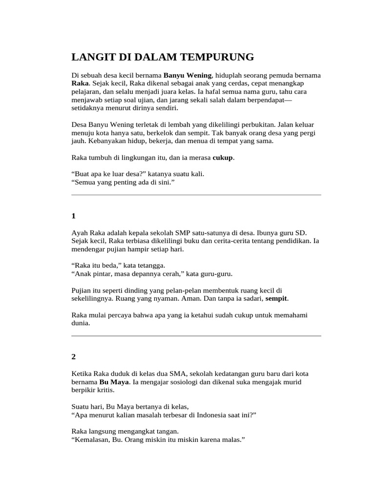 Raka dan Pelajaran dari Tempurung | PDF