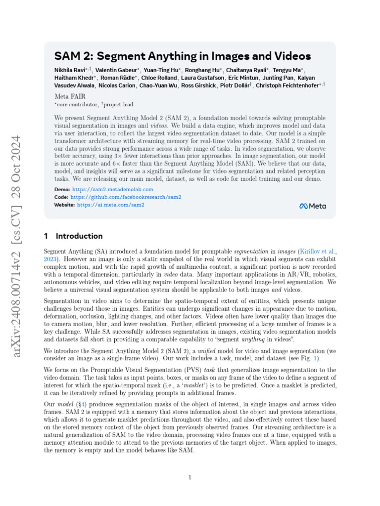 SAM2 | PDF | Image Segmentation | Data Compression