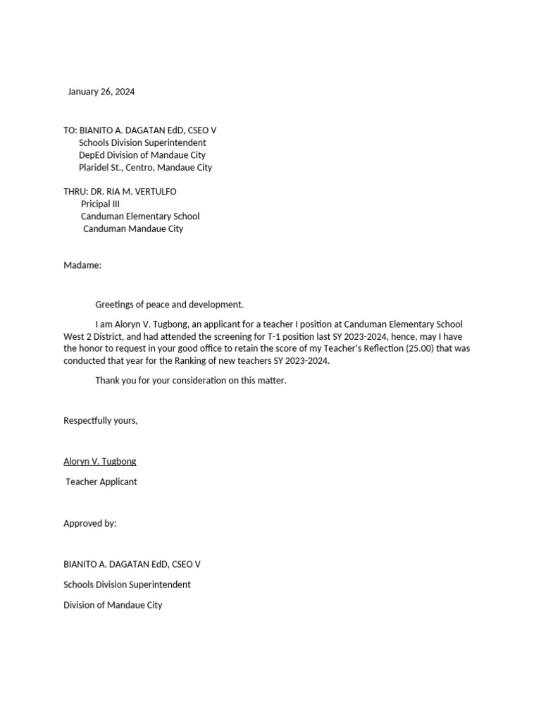 Letter For Retain of Pts | PDF