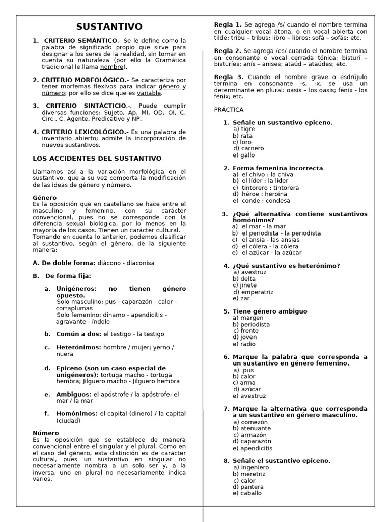 Practica 5to y 1ro Sec | PDF | Palabra | Pronombre