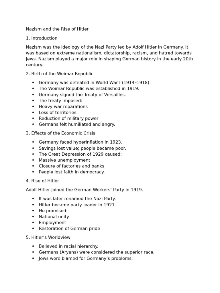Rise of Nazism and Hitler's Regime | PDF | Nazi Germany | Nazism