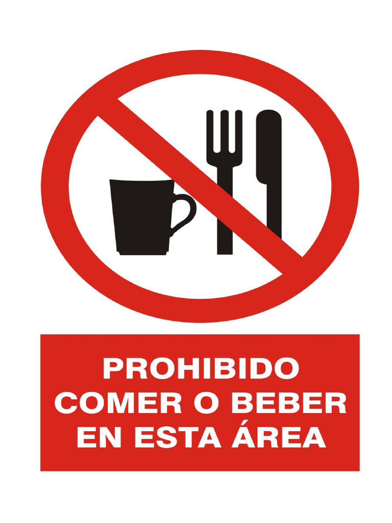 Señaletica-prohibido Beber o Comer en Esta Area | PDF