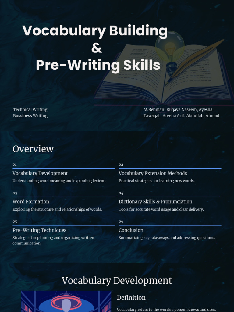 Vocabulary Building and Writing Skills | PDF | Vowel | Consonant