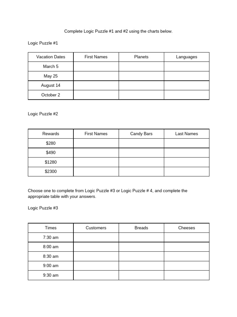 Logic Puzzle | PDF
