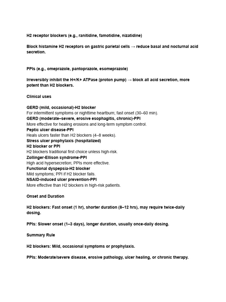 PPIs Vs H2 Blockers | PDF