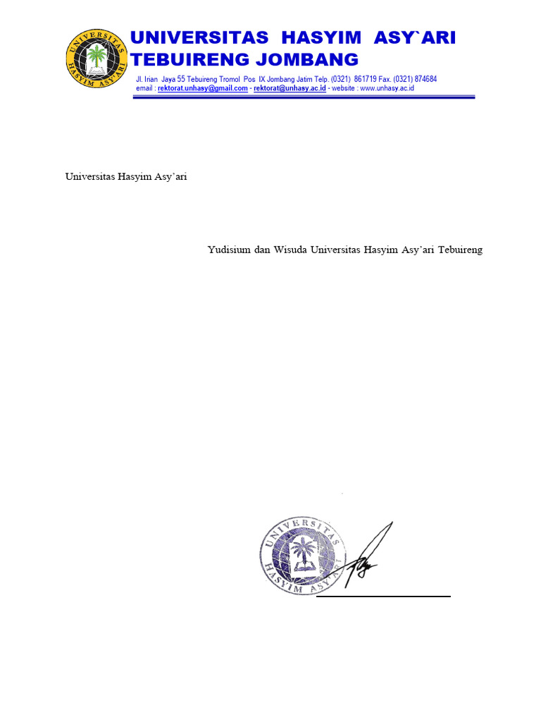 Jadwal Yudisium dan Wisuda Unhasy 2024 | PDF
