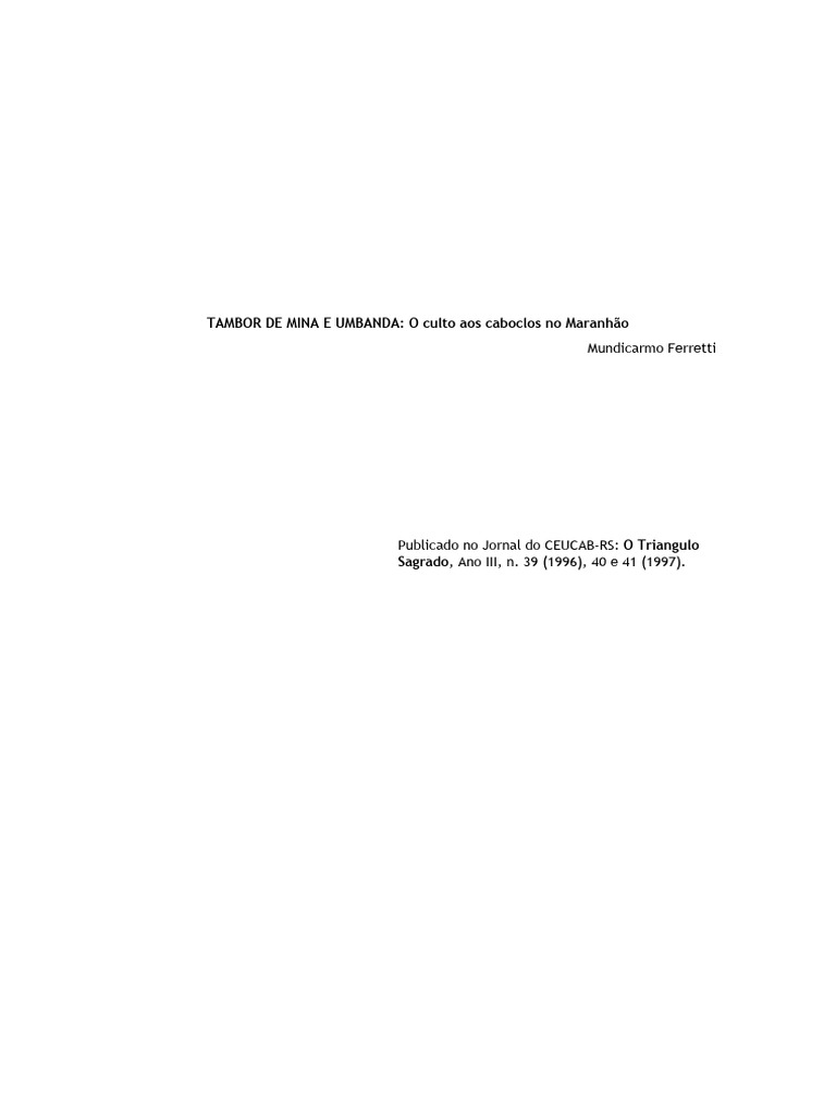 Mina e Umbanda | PDF