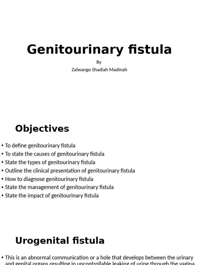 Genitourinary Fistula | PDF | Surgery | Vagina