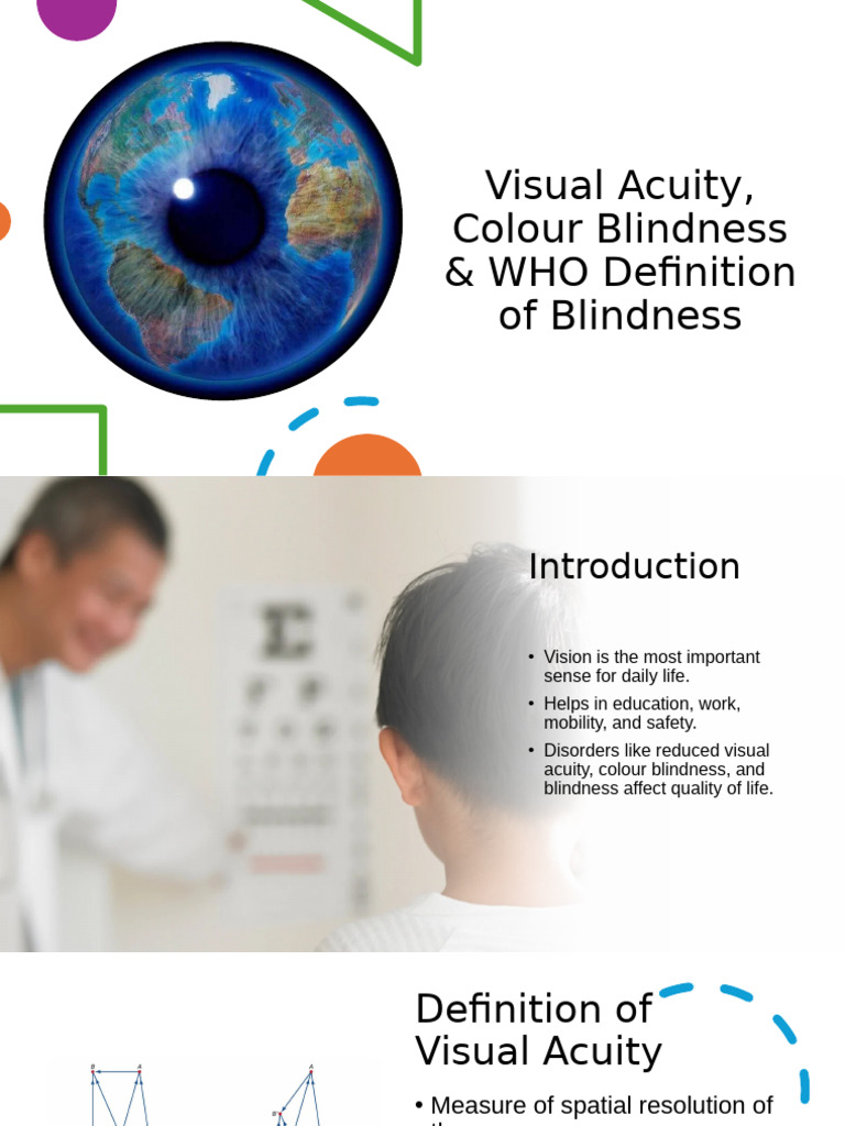 Visual Acuity and Colour Blindness Guide | PDF | Visual Acuity ...