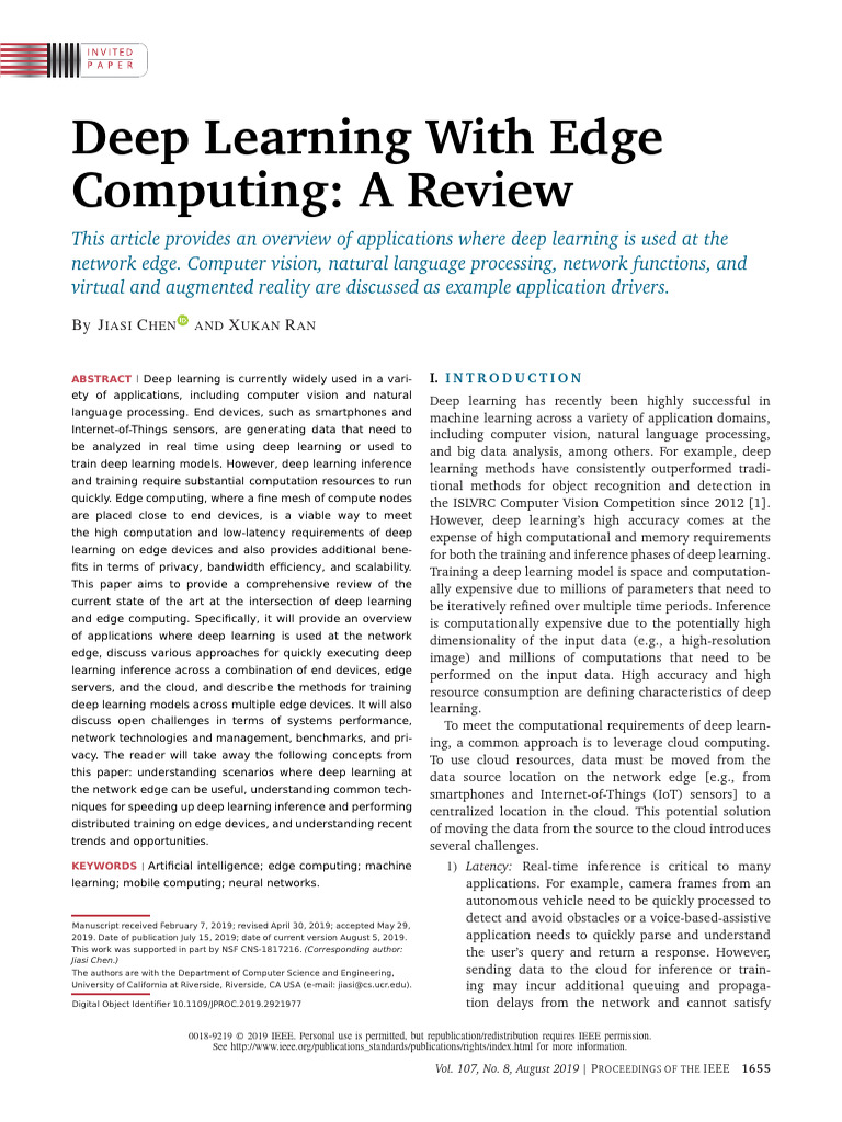Deep Learning With Edge Computing A Review | PDF | Deep Learning ...