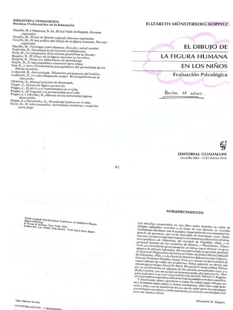 El Dibujo de La Figura Humana en Niños. Elizabeth Koppitz | PDF