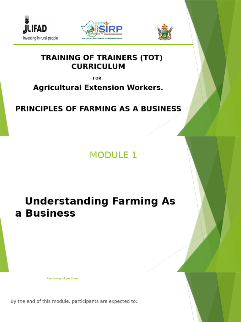 Farming as a Business: Training Curriculum | PDF | Agriculture | Budget