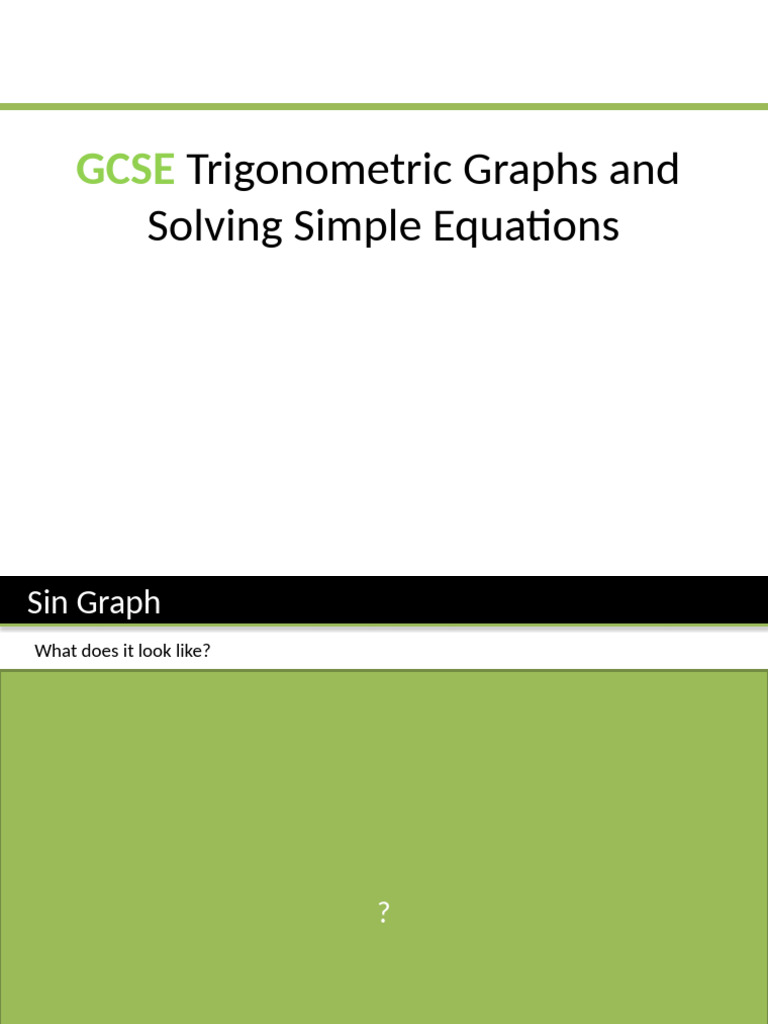 GCSE-Trigonometry GraphsAndEquations New | PDF | Trigonometric ...