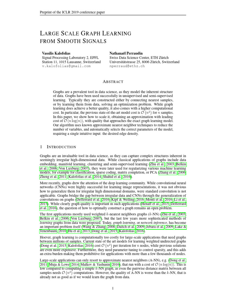 Scalable Graph Learning from Signals | PDF | Vertex (Graph Theory ...