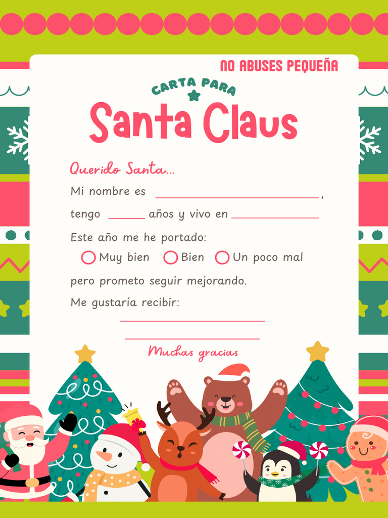 Carta a Santa Claus: Mis Deseos | PDF