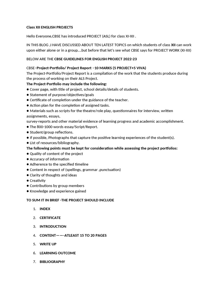 Class Xii English Projects | PDF | Karma | Human Migration