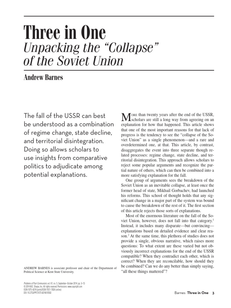 Analyzing the Soviet Union's Collapse | PDF | Soviet Union | World Politics