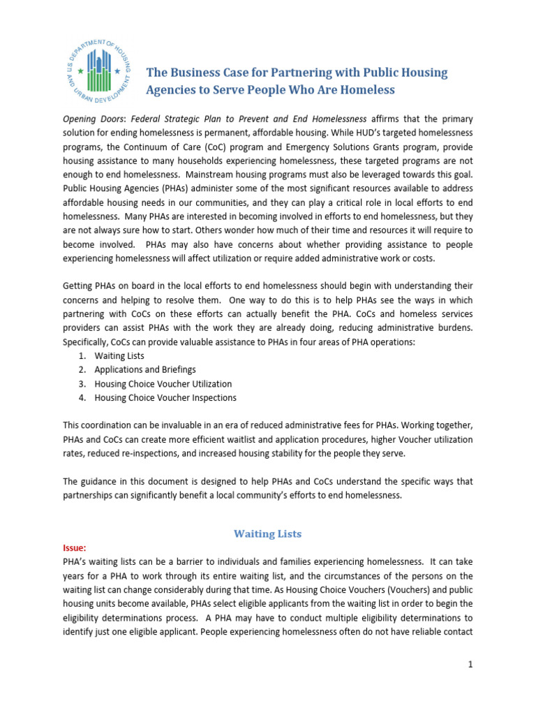 The Business Case for Partnering With Public Housing Agencies to Serve ...