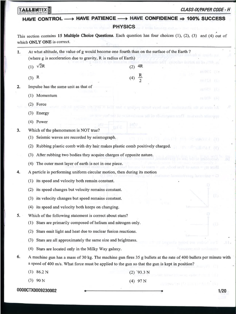 Tallentex 9th Class Paper (1) | PDF