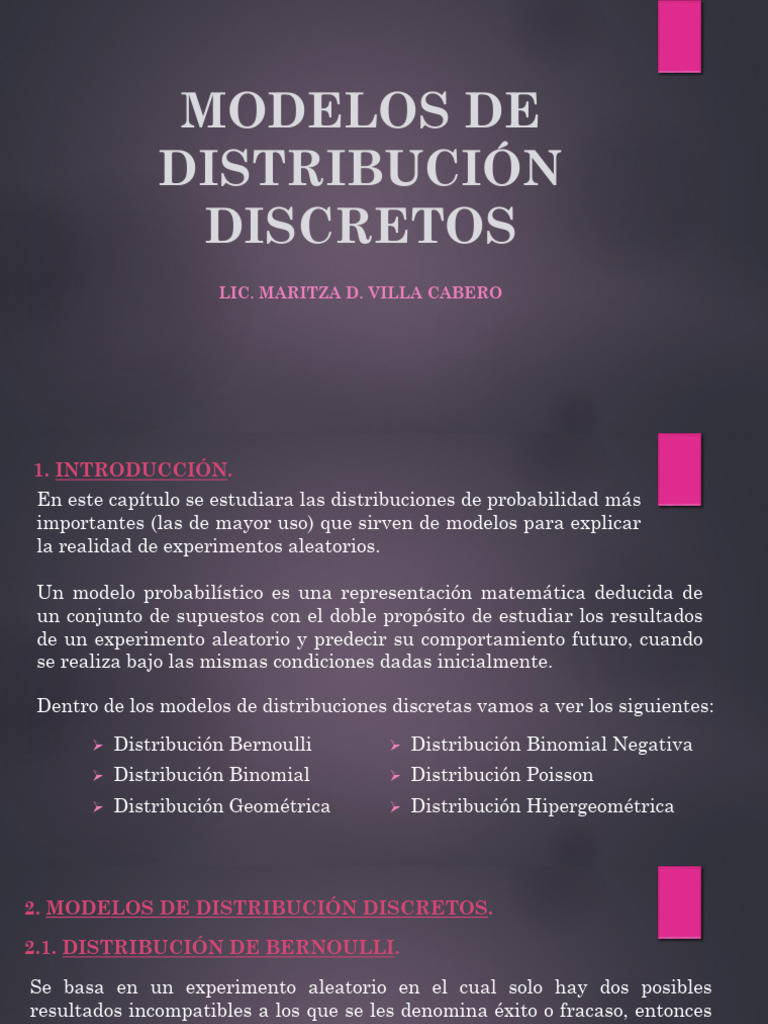 MODELOS DE DISTRIBUCIÓN TOSfejjejeufufurufu | PDF | Probabilidad ...