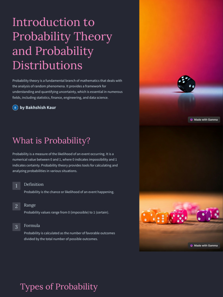 Introduction to Probability Theory and Probability Distributions | PDF ...