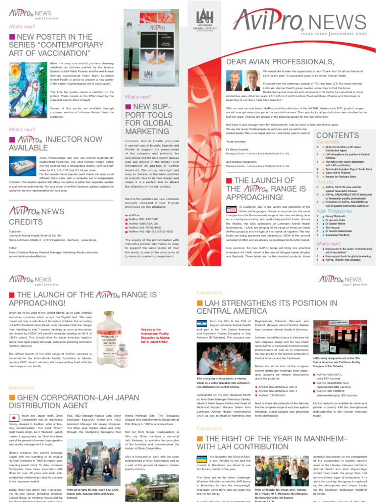 AviPro News Issue 3 | PDF | Vaccines | Immunology