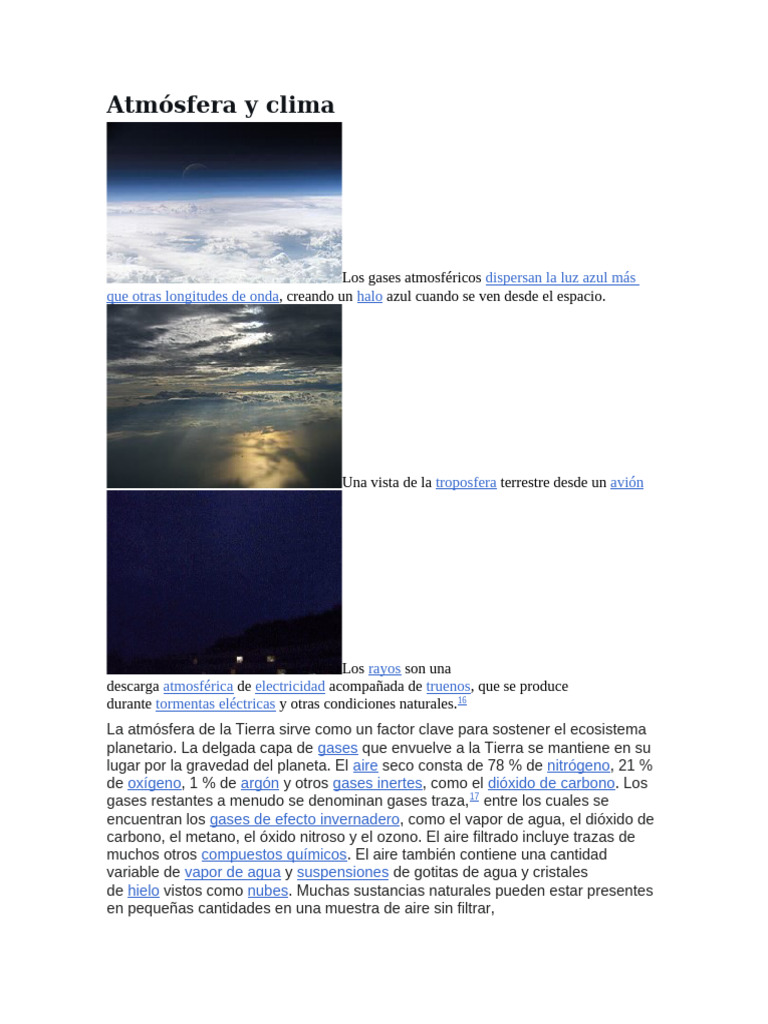 Atmósfera y Clima | PDF | Atmósfera de tierra | Atmósfera