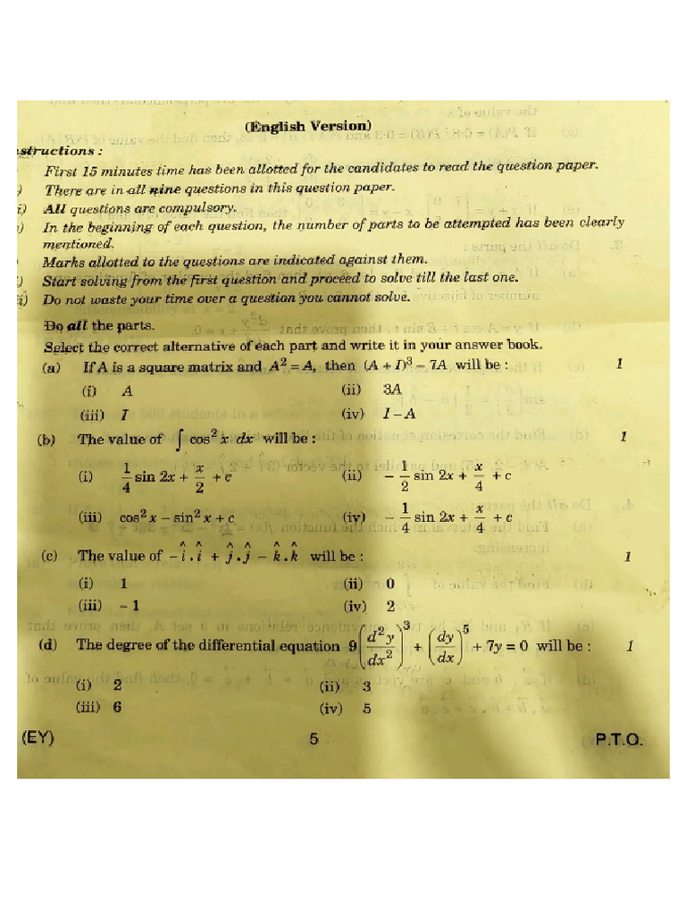 Class 12 Mathematics | PDF