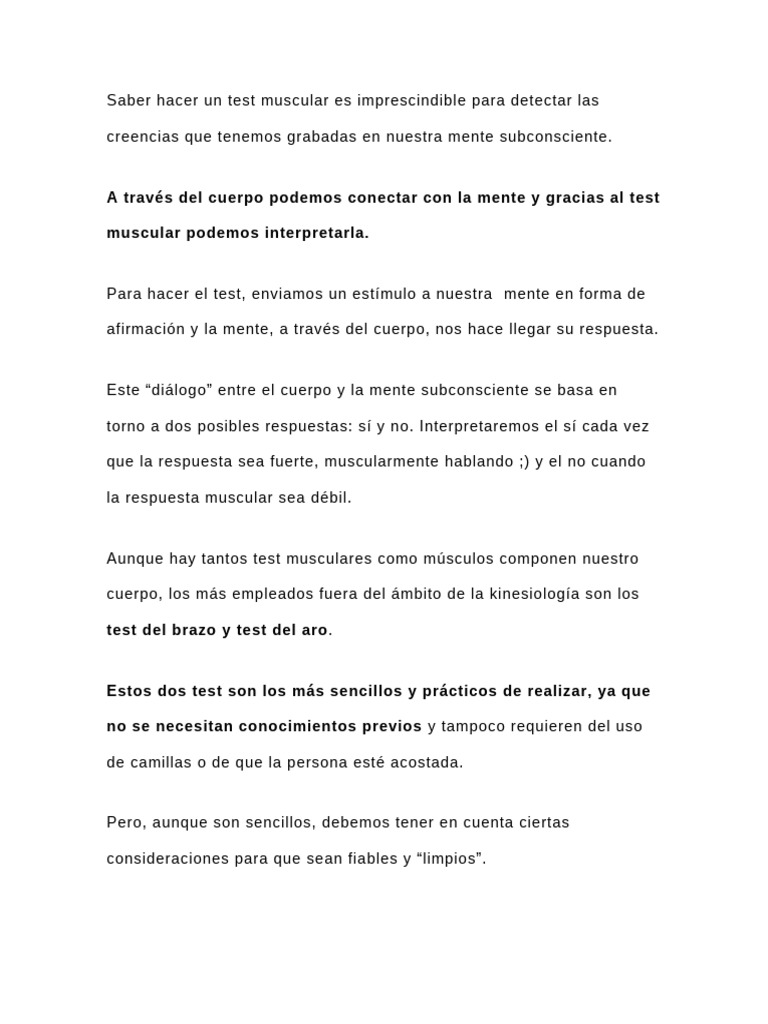 Saber hacer un test muscular es imprescindible para detectar las ...