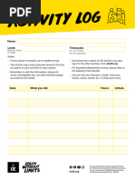 DofE Volunteering Activity Log Template | PDF