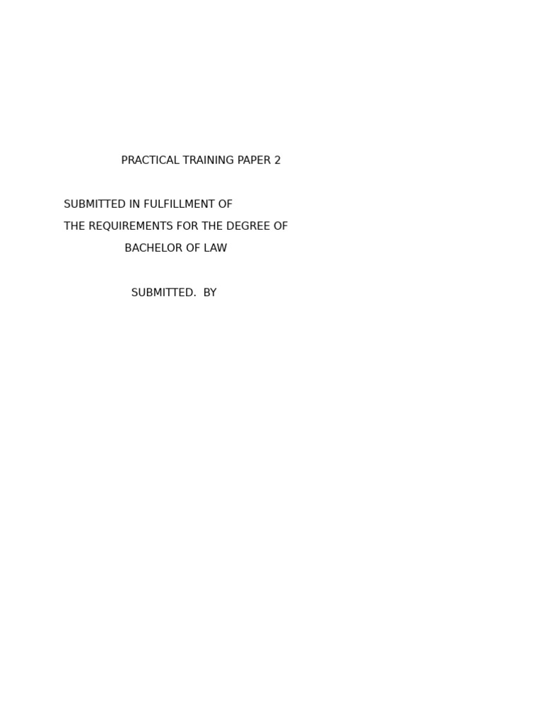 Practical Training Paper 2 | PDF