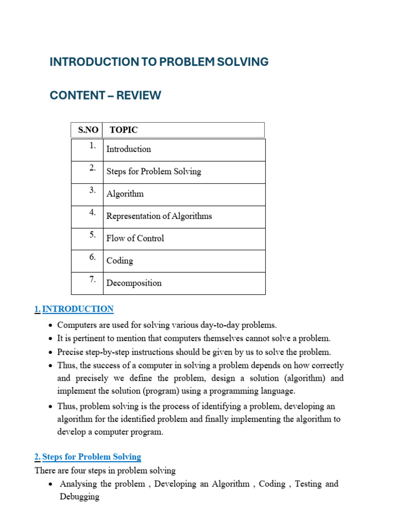 Problem Solving 1 | PDF | Algorithms | Computer Program