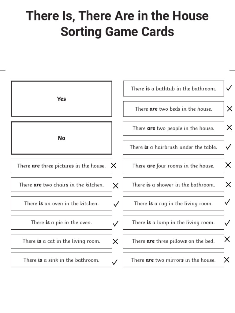 House Objects Sorting Game Cards | PDF