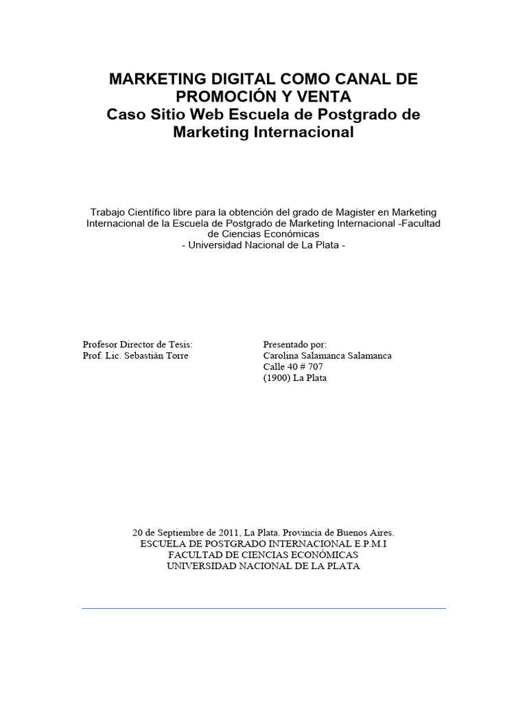 Marketing-Digital Caso Sitio Web Escuela de Postgrado | PDF ...