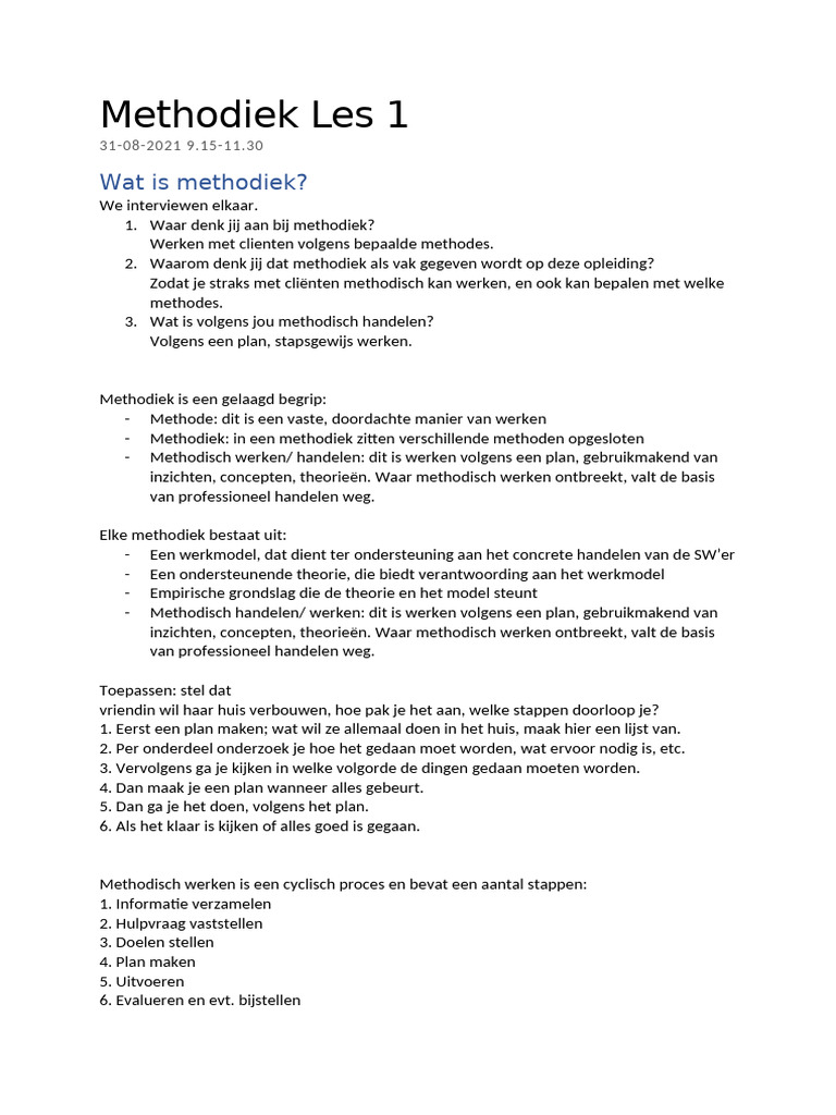 Methodiek Aantekeningen | PDF