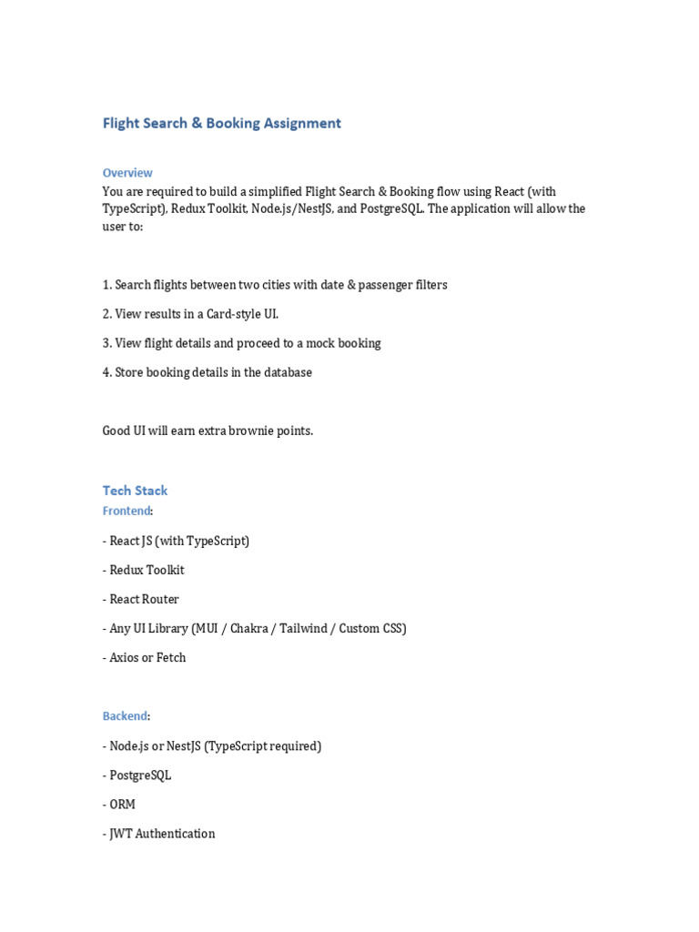 Flight Assignment Requirement | PDF