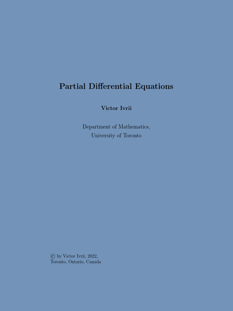 PDE-textbook by Victor Ivirr | PDF | Partial Differential Equation ...